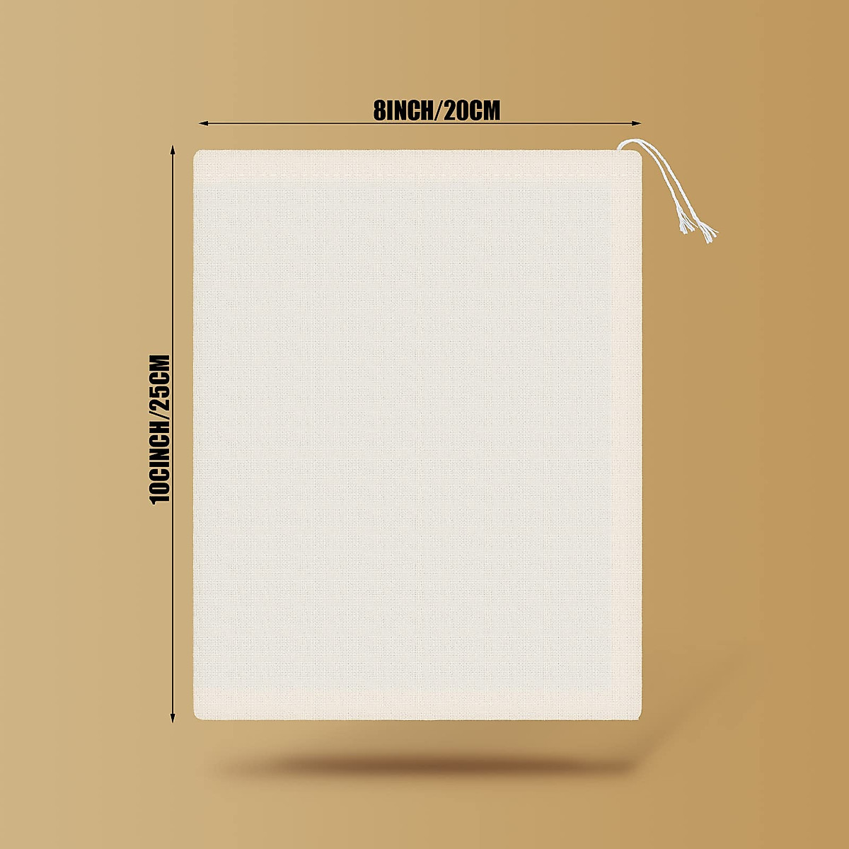 Pangda Muslin Bags Cloth Bags with Drawstring Large Storage Bags Bulk Cotton Reusable Grocery Bags DIY Craft Sachet Bag for Party Wedding Home Storage(8 x 10 Inch, 15)