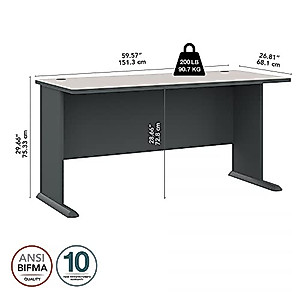 Bush Business Furniture Series A Home-Office-desks, 60W, Slate