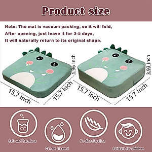 Toddler Booster Seat for Dining Double Straps Washable Portable Thick Chair Increasing Cushion for Baby Kids (Green)