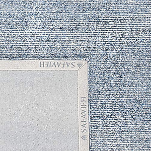 SAFAVIEH Himalaya Collection 3' x 5' Blue HIM153M Handmade Premium Wool & Viscose Area Rug