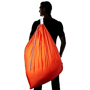 2 Pack - Nylon Travel Laundry Bags with Shoulder Strap, Machine Washable Dirty Clothes Organizer, size: 30" x 40" Easy fit a Laundry Hamper or Basket, Made in USA (ORANGE)