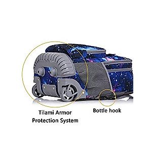 Tilami Rolling Backpack Laptop 18 inch with Lunch Bag, Galaxy