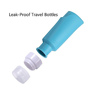 4 Pcs Silicone Travel Bottles,3oz Leak Proof Liquid Squeeze Refillable Portable Travel Size Bottles,BPA Free,Travel Accessories Cosmetic Containers for Toiletries Shampoo Conditioner Lotion