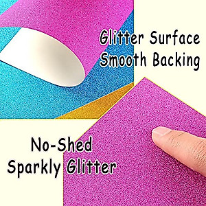 SALEMAR Silver Glitter Cardstock Paper for Cricut Duarable Sparkling Card Stock for Creating Holiday Greeting Card, Cake Toppers, Wedding Crafts, Paper Crafting, 250Gsm, 10 Sheets