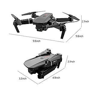 Drone with 1080P Dual HD Camera, 2023 Upgradded RC Quadcopter FPV Camera Foldable Drone Toys Gift for Adults and Kids, One Key Start Speed Adjustment, 360° Altitude Hold Mode (Black)