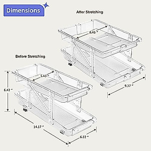 Ynelyase Soda Can Dispenser Organizer for Refrigerator Mini Skinny and Pop Can Holders Drink Storage Wide Adjustable (2-Pack Clear)