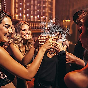 Wicker Creek Supply Cocktail Smoker Kit - Whiskey, Bourbon, or Old Fashioned Smoker Kit with 4 Wood Chips for Cocktail Smoker, Drink Smoker with Lid, Torch, Spoon, Brush - Packed in Magnetic Box (No Butane)