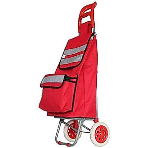 Shopping Trolley on Wheels Multi Function Shopping Cart Fashion Folding Grocery Portable Trolley Thick Aluminum Frame Waterproof Cloth Storage Hand Trucks,Black,36 * 28 * 100Cm ,S