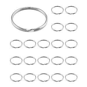 QWORK Key Ring, Set of 20, 2 Inch Large Open Key Ring - Sturdy Key Chain Ring for Keychain and Crafts