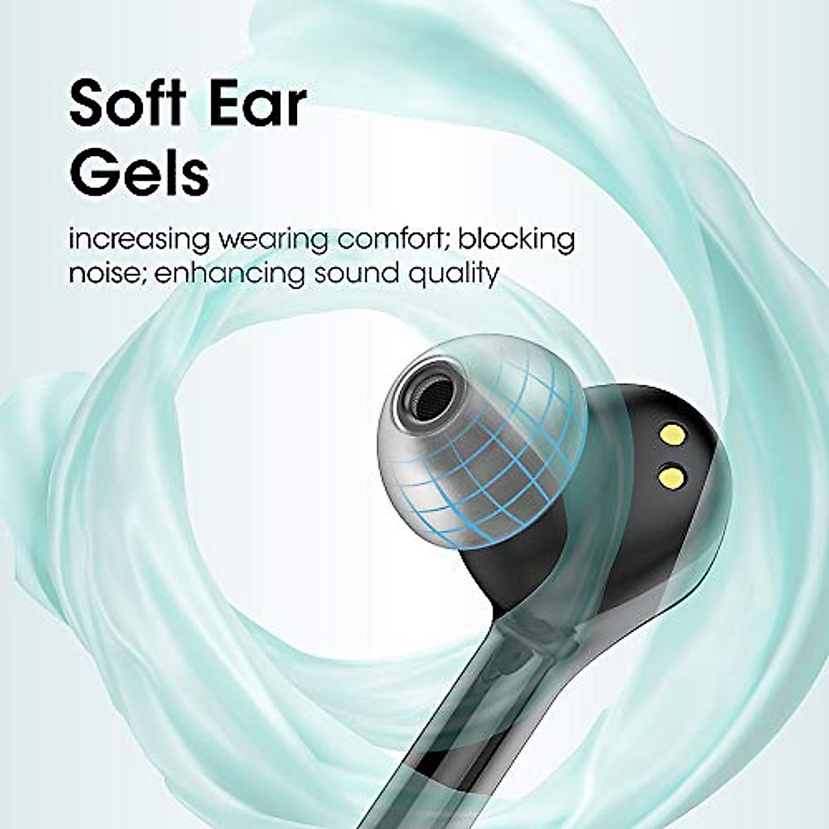 KNZ SoundMax Premium True Wireless Earphones with Qi Wireless Charging Case; Bluetooth 5 Earbuds with HD Sound Quality; Hands-Free Headset; Touch Control; Charging via USB Type-C or Wirless.