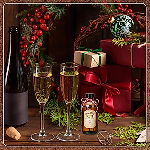 Uiifan 12 Pack 8 Ounce Amber Glass Bottle Boston Round Bottles with Caps Brown Vanilla Extract Bottles and 12 Pcs Vanilla Extract Stickers for Syrup Gift Glass Food Storage Canister Set Sauce Beans