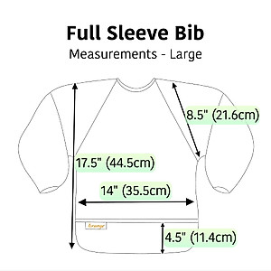 Torange Baby Bib, Long Sleeve Bib for Toddler, Waterproof Bibs for Baby, Baby-Led Weaning Smock, Machine Washable Feeding Bib