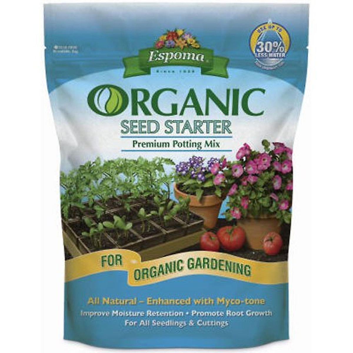 Espoma Organic Seed Starter Premium Potting Soil Mix - All Natural & Organic Seed Starting Mix with Mycorrhizae. for Organic Gardening, 8 qt, Pack of 1