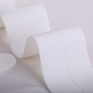 Herrmosa 6cm Fold Over Elastic Band Spandex Satin Rubber Band Underwear Edging Waist Elastic Bands Ties Clothing Accessories 1m - White