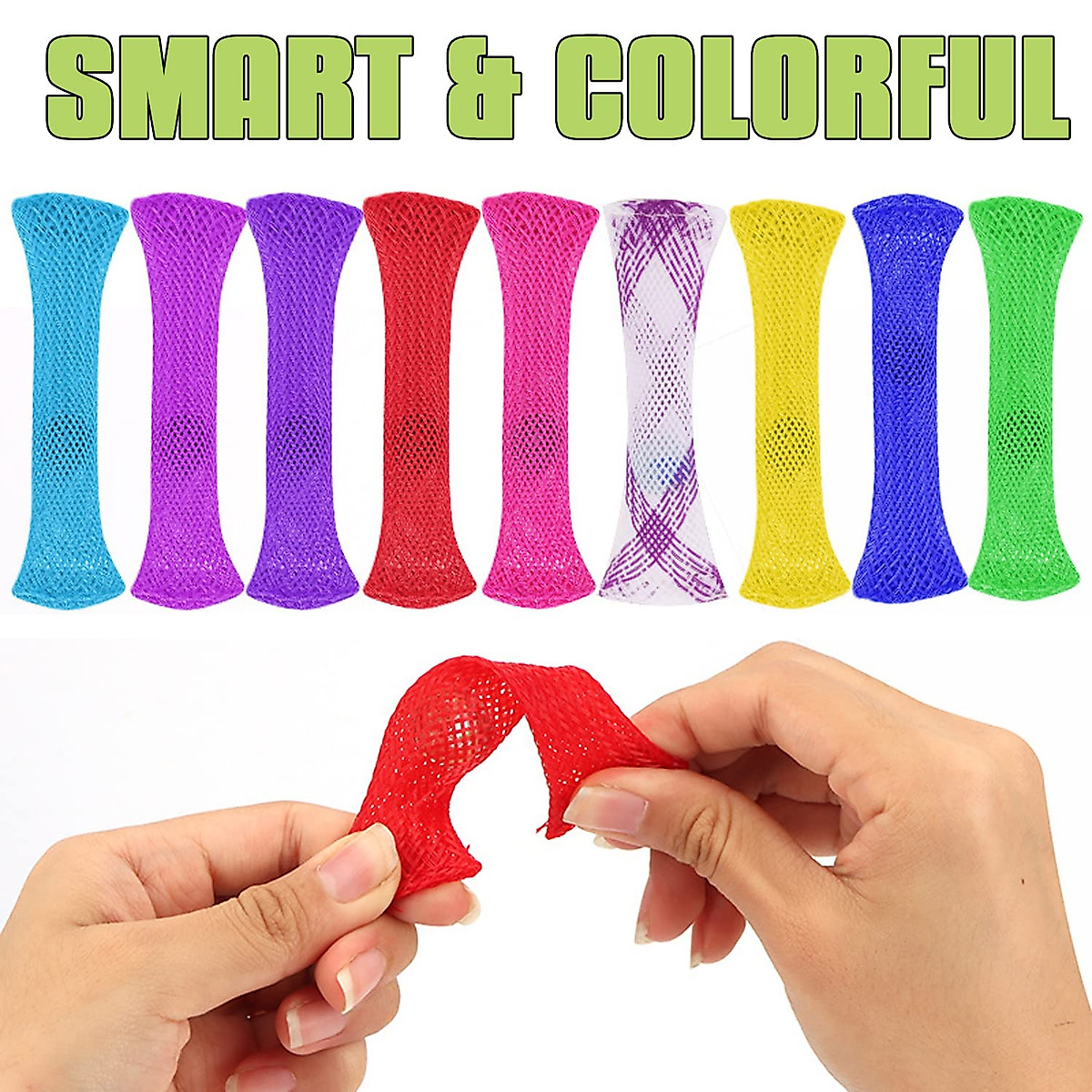 50 Pack Marble Mesh Fidget Toys,Sensory Stress RelieveToy,Marble and Mesh Fidgets for Adults and Children with ADHD Autism Depressions Anxiety Disorders