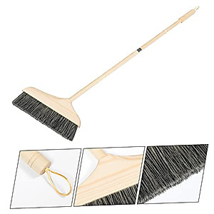OHPHCALL Wooden Long Handle Broom Dust Sweeper Toilet Riser Dust Broom Telescopic Broom Concrete Broom Sofa Sweeping Broom Fine Bristle Broom Camping Broom Courtyard Broom Rv Bristle Hair