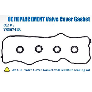 HIHIAV VS50741R Valve Cover Gasket Set &Gasket Maker Compatiable With 2006-2019 Acura, Honda, Civic, ILX, HR-V, 1.8L, 2.0L, L4,VC246G 036-1953 16V, 122cid, 1799cc, 1997cc