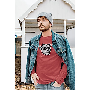 CreateMyTee | Bradley University Kaboom Full Color Long Sleeve T-Shirt (Red, Medium)