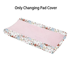 Changing Pad Cover Super Soft- Breathable Floral Changing Table Sheet Infant Changing Mat Cover for Baby Boys Girls diaper changing mattress cover Comfy & Breathable Changing Table Cover Changing Pads