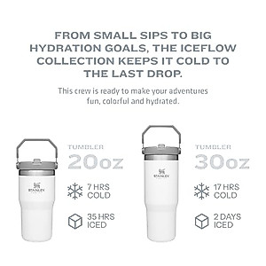 Stanley IceFlow Stainless Steel Tumbler - Vacuum Insulated Water Bottle for Home, Office or Car Reusable Cup with Straw Leak Resistant Flip Cold for 12 Hours or Iced for 2 Days, Navy Mesh, 30OZ