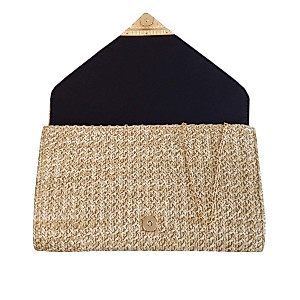 JNB Natural Straw Clutch, Natrual