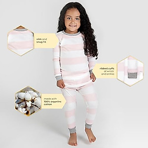 Burt's Bees Baby Toddler Baby Girls' Pajamas, Tee and Pant 2-Piece Pj Set, Bakery Doughnuts, 12 Months