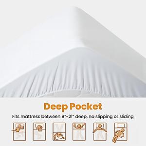 MATBEBY RV Short Queen Mattress Pad - Cooling Breathable Mattress Topper, Quilted Fitted Mattress Protector, Pillow Top Mattress Cover with 8-21" Deep Pocket, Soft, Machine Washable, White, 60"x75"