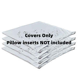 4 Pack Waterproof Down Feather Proof Pillow Protectors with Zipper 18x18 Zippered Pillow Covers for Square Throw Pillow