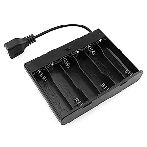 DGZZI USB Female Socket 6 AA Battery Case Box Holder with ON-Off Switch and