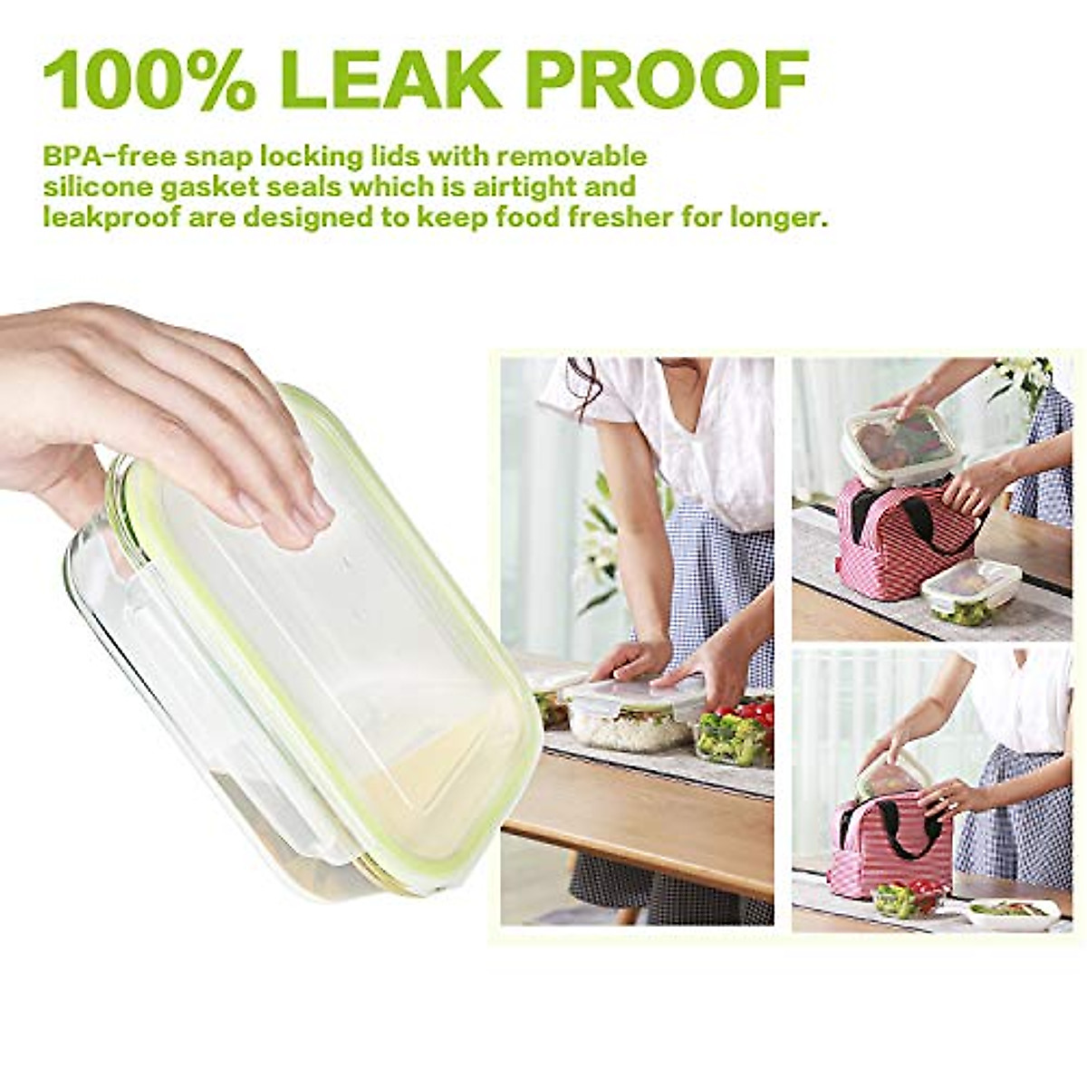 ETERNA GLASSWELL 18 Piece Glass Food Storage Containers with Locking Lids - Airtight & Leak Proof, BPA Free - Dishwasher, Oven, Freezer, Microwave Safe Glass Meal Prep Container