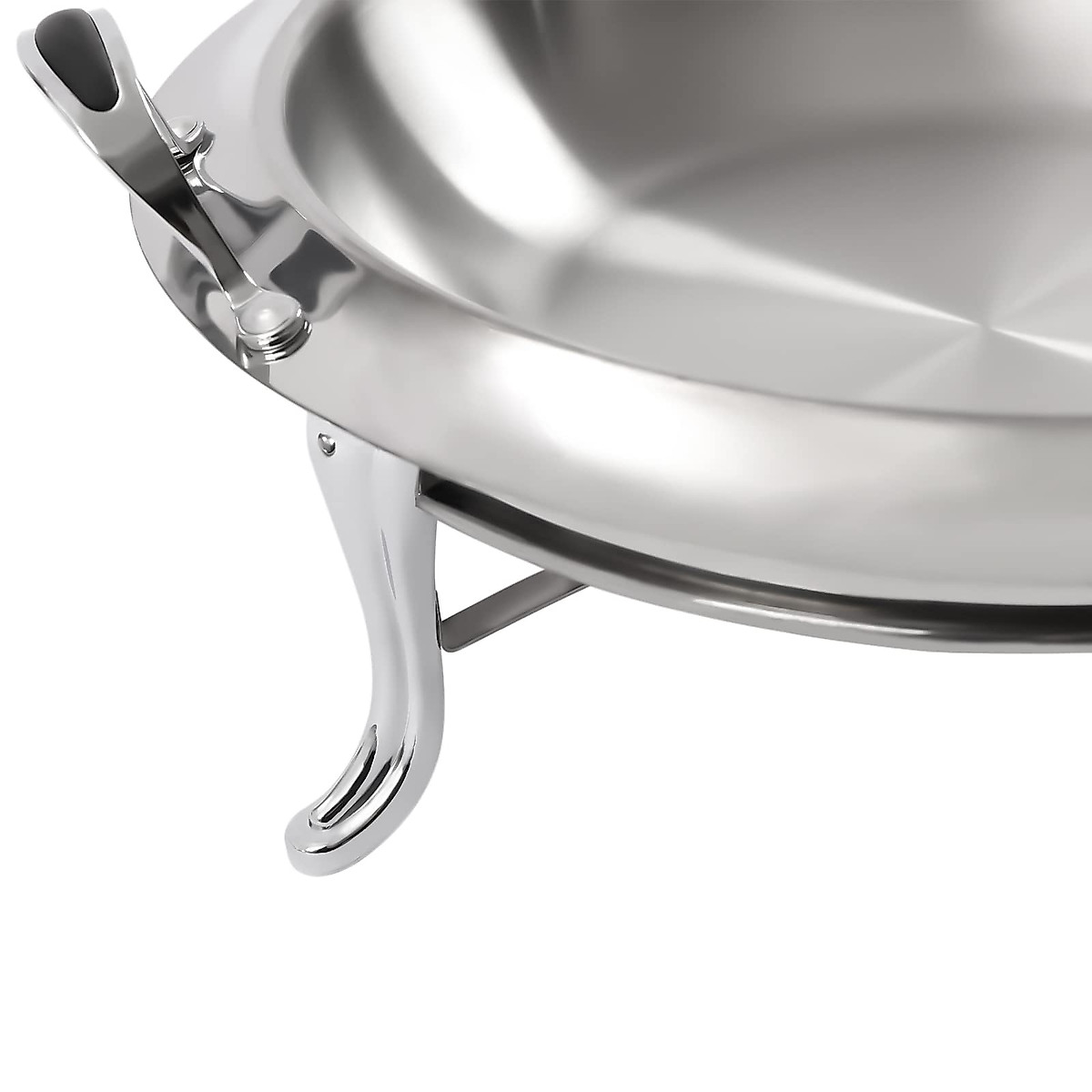 HuaShuani European Style Hot Dish,Chafing Dish Stainless Steel Round Durable Buffet Warmer Tray Durable Frame with Lid and Chafing Fuel Holder for Kitchen Party Dining Buffet,3.17 qt,Silver