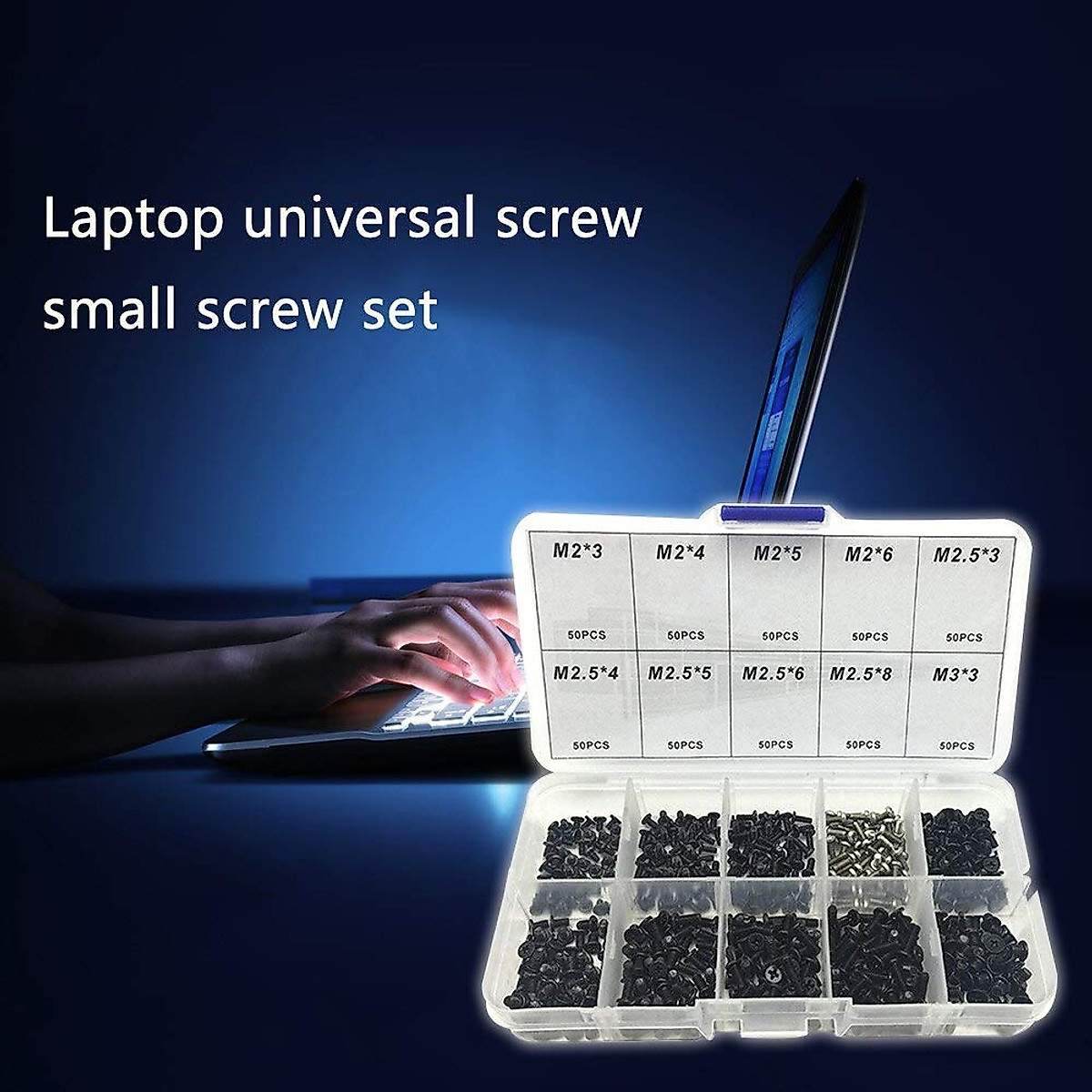500pcs Mini Assortment .3 .6 for Computer for Laptop Screws Set Durable Repair with Box Tool Carbon Steel Universal Fastener DIY SCRW-097090