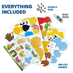 DISHIDIANZI Art and Crafts Kit for Children and Preschool Children, Simple Handicrafts for Children Aged 3-5 Years - Animal Craft Set Includes Supplies and Instructions