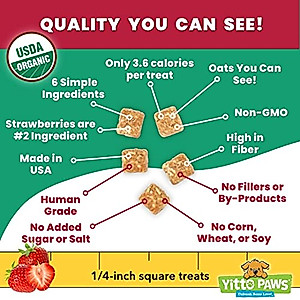 Yitto Paws Organic Puppy Treats - Healthy Dog Training Treats, All Natural Dog Biscuits for Small Dogs Puppies & Training, Mini Peanut Butter Snacks Made in USA, Human Grade Low Calorie Cookies
