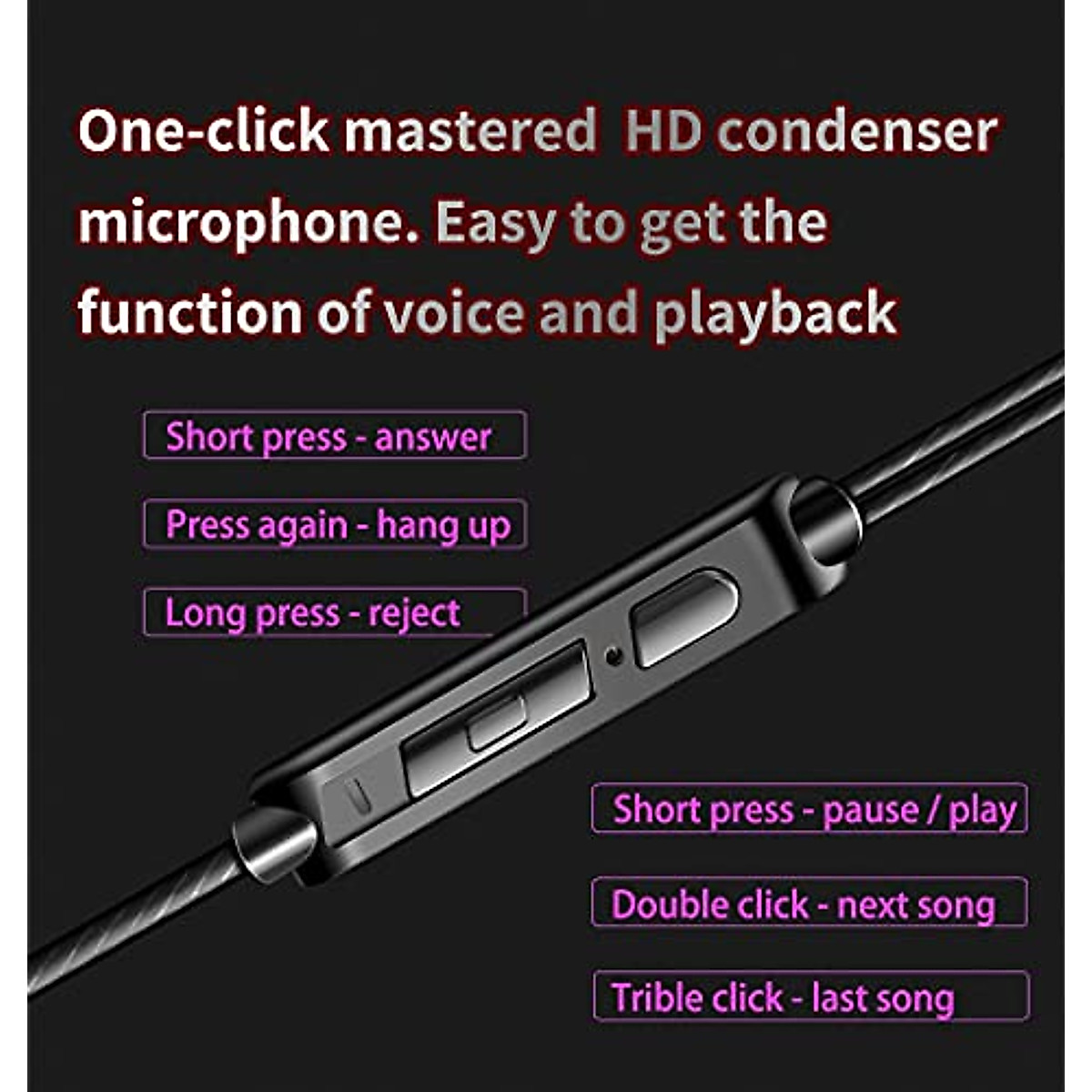 AMZTAN 3.5mm Wired Headphones in-Ear Sports Headset Music Earphones in-line Control with Mic Noise Cancelling Headsets for Gym Running Workout (Green)