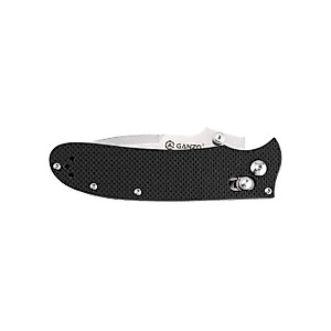 Ganzo D704-BK Pocket Folding Knife D2 Steel Blade G10 Anti-Slip Handle with Clip Hunting Fishing Gear Camping Outdoor Folder EDC Pocket Knife (Black)