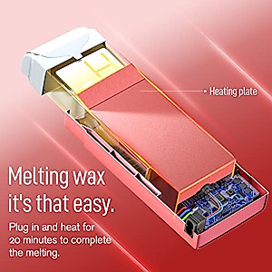 Waxfans Roll on Wax Kit,at Home Waxing Kit for Women ，Easy Rolling Wax roller ，Wax Warmer for Hair Removal,Wax Roller Kit