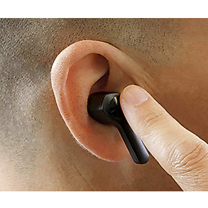 Aluratek Bluetooth 5 True Wireless Earbuds with Built-in Microphone and Rechargeable Case for Smartphone, iPhone (ABHTWS01F), Black