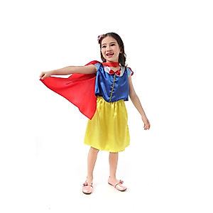 MIJOYEE Princess Dress Up Trunk Clothes for Little Girls, Dress Up Dresses Role Play Set for Little Girls Ages 3-6 Years,4 Pack