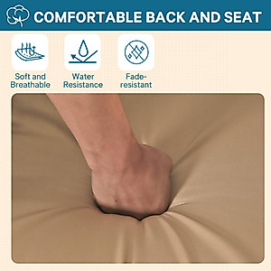 HYDRAGARDEN 4 Piece Patio Furniture Set, Outdoor Wicker Conversation Sets with Cushion, Rattan Sofa Chair for Backyard Lawn Garden (Brown Wicker/Brown Cushion)