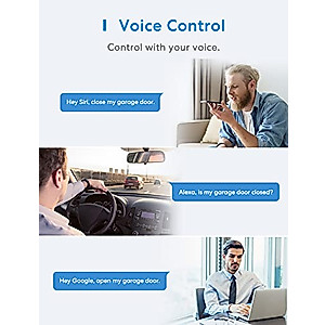 Smart Garage Door Opener Remote with External Antenna, Up to 3 Single Doors, Compatible with Apple HomeKit, Amazon Alexa, Google Assistant, SmartThings, App Control, No Hub Needed