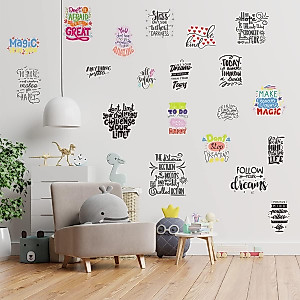 Inspirational Wall Decals for Classrooms and Room Décor- Reusable Inspirational Quotes Adhesive Wall Decals - Must Haves for Teachers, Classroom Essentials,Preschool, Elementary, Daycare, School