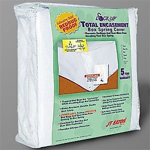 JT Eaton Lock-Up Full Stretch-Knit Polyester Box Spring Cover