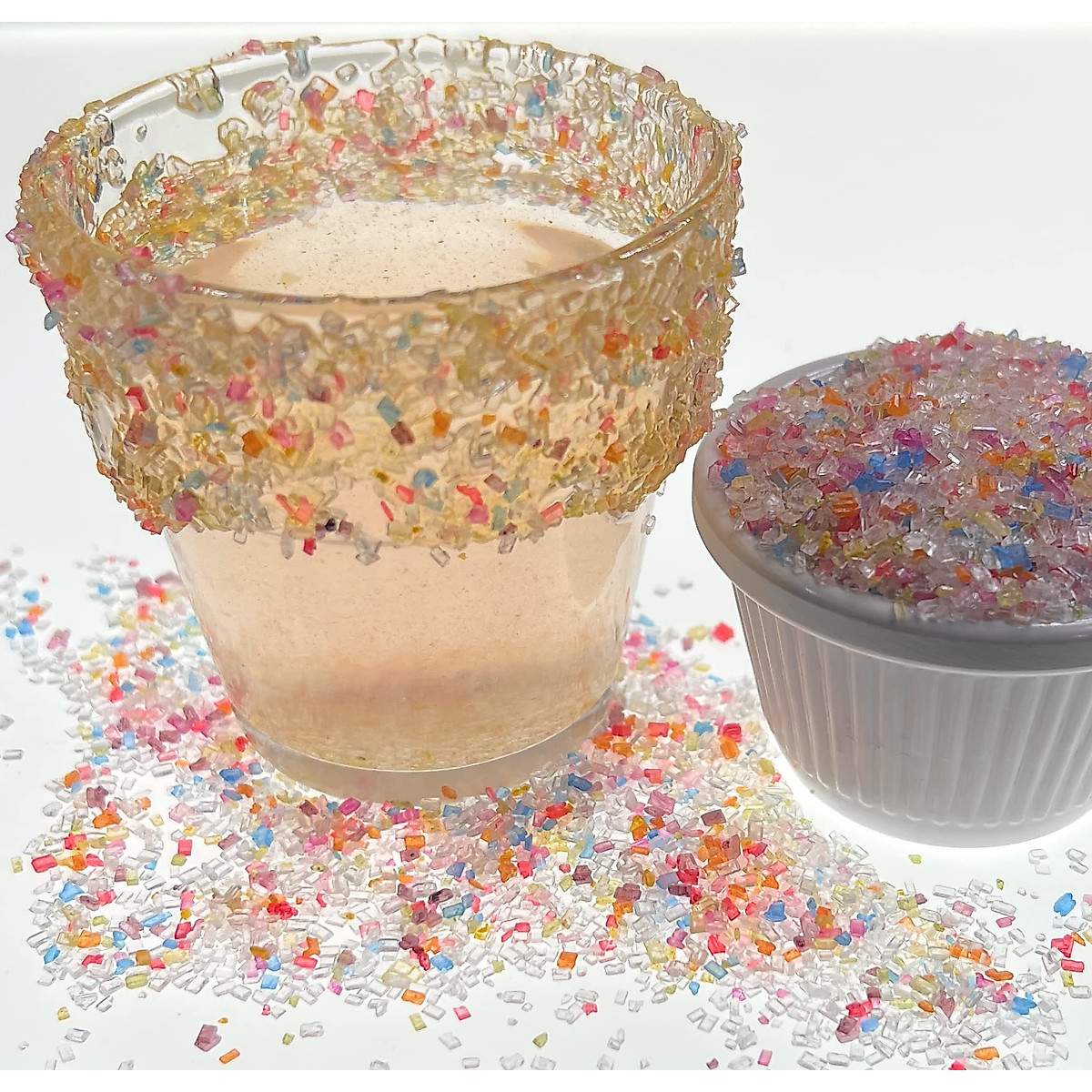 Snowy River Pride Mix Cocktail Sugar - Kosher Rainbow Cocktail Rimmer and Coffee Rimmer (4 Ounce Bag)