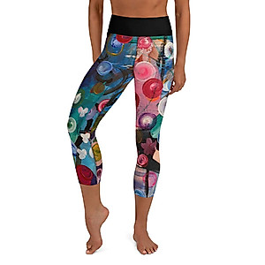 Whimsy Fit Womens Leggings Yoga Pant High Waisted Tummy Control Capri Leggings for Workout Wear Leggings for Women Activewear Pink/Red