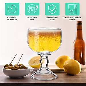 Set of 12 Schooner Beer Glass 21.5 oz Extra Large Margarita Glass Clear Fishbowl Glasses for Drinks Thick Bottom Goblet Glasses Shrimp Cocktail Cups for Drinking Coronaritas Beer Margarita Juice Water