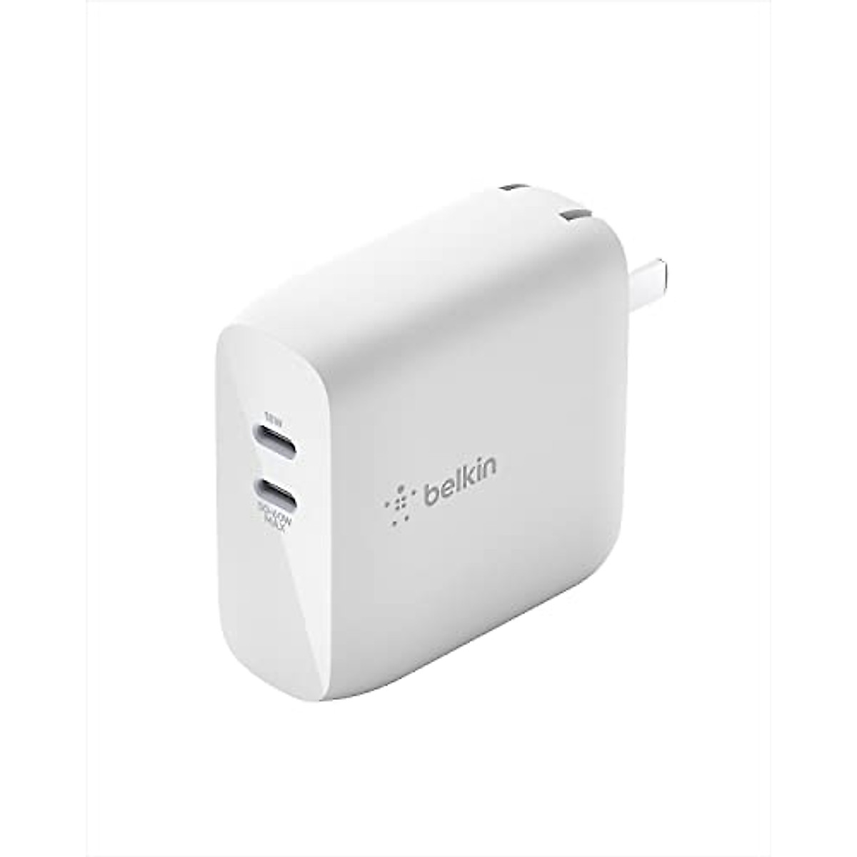 Belkin BoostCharge USB C 68W GaN Wall Charger with Dual Ports - iPhone Charger Fast Charging, Type C Charger, USB C Charger w/ PD for Samsung Galaxy, iPad Pro, Macbook Pro, Includes 2M USB C Cable