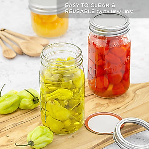 16 Oz Mason Jars With Lids, Labels and Measures! 6-Pack Regular Mouth Mason Jars, Glass Jar with Lid and Band. Airtight Canning Jars, Overnight Oats Jars, Salad Jars, Sourdough Starter Jar