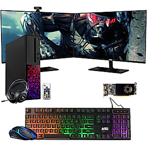 TechMagnet Gaming Desktop PC, Intel i5 6th Gen, Galaxy, 16GB RAM, 1TB SSD | 2TB HDD, MTG New Dual 24 Inch Monitor, RX 550, RGB Keyboard Mouse, Headphone, Webcam, Win 10 Pro (Renewed)