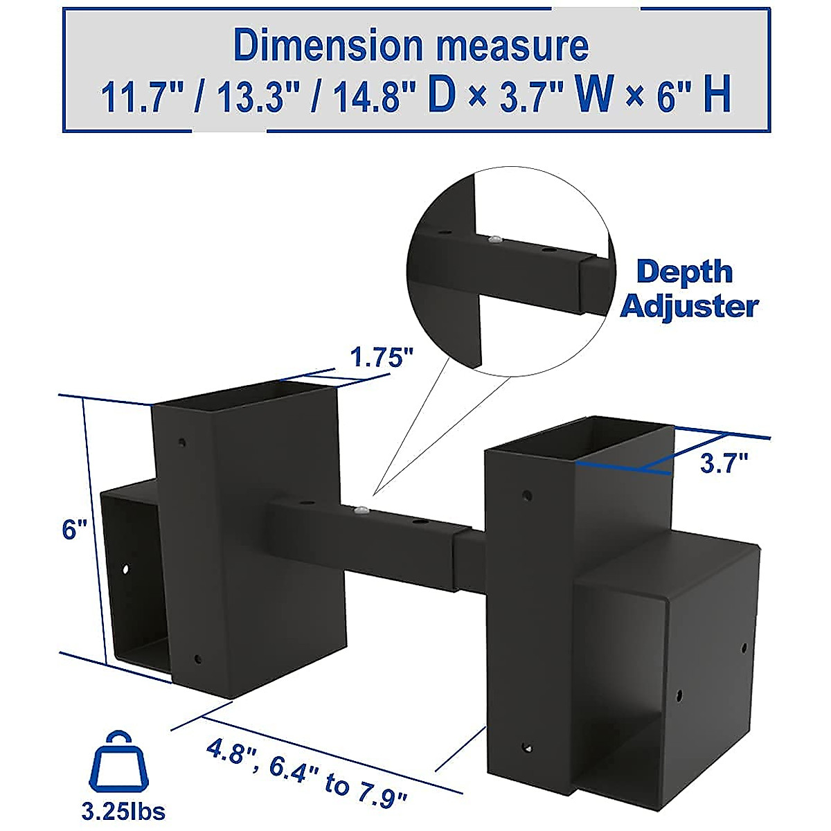 Artibear Depth Adjustable Firewood Rack Brackets for Outdoor, 2x4 Wood Storage Holder Kit for Indoor Fireplace, 2 Packs (2x4s not Include)